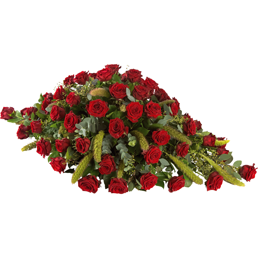 Rouwstuk "Klassieke Rode rozen" - rouwboeket - Flowers.NL®